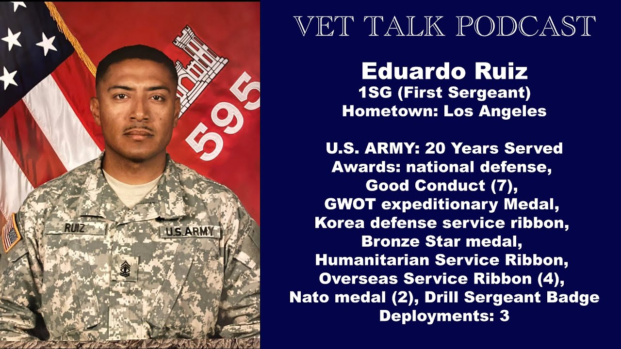 VET TALK EPISODE 1 - EDUARDO RUIZ 1SG - US ARMY - YouTube