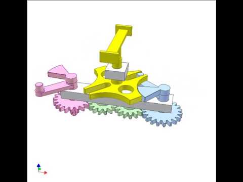 Geneva mechanism for reverse 90 deg. rotation - YouTube