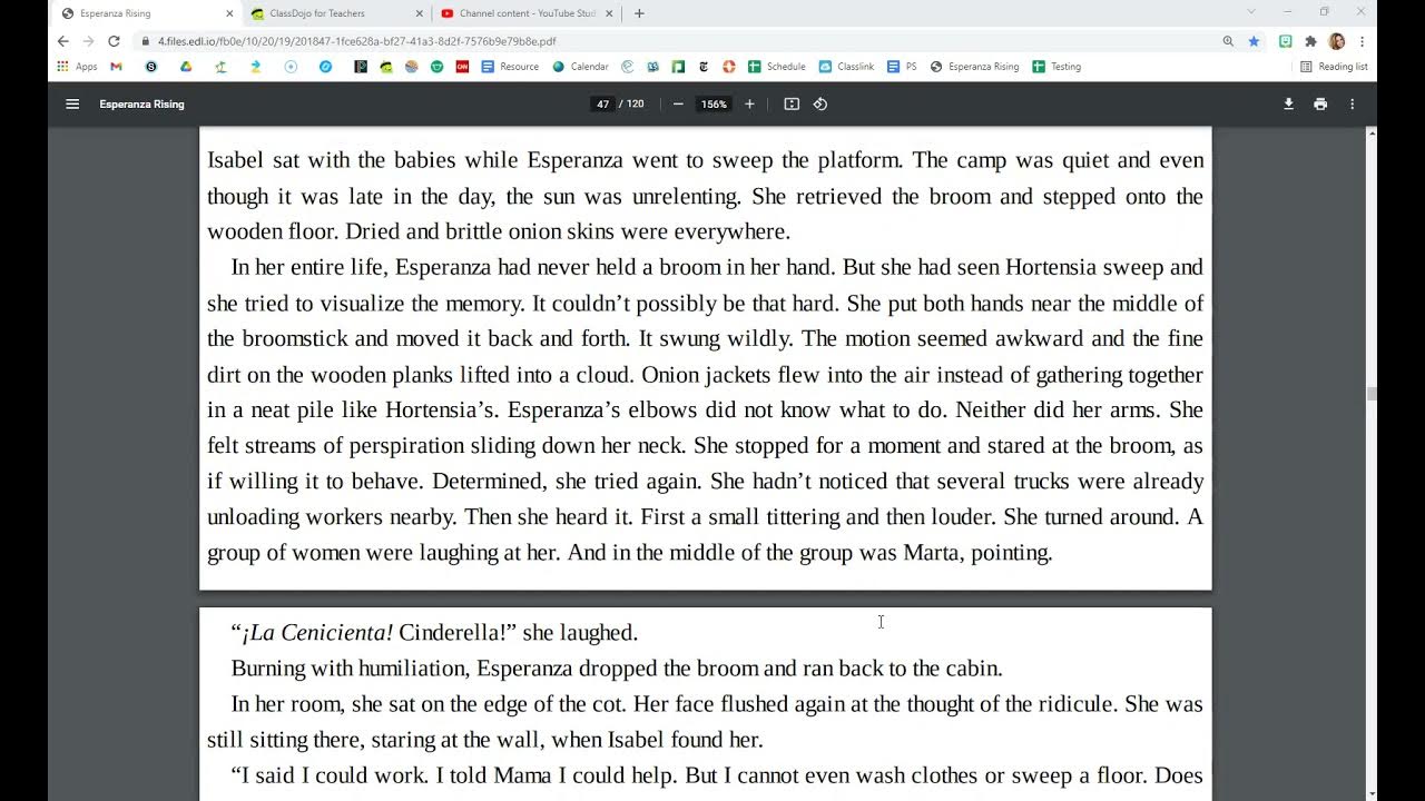 Esperanza Rising, Las Cebollas, Part 3 - YouTube