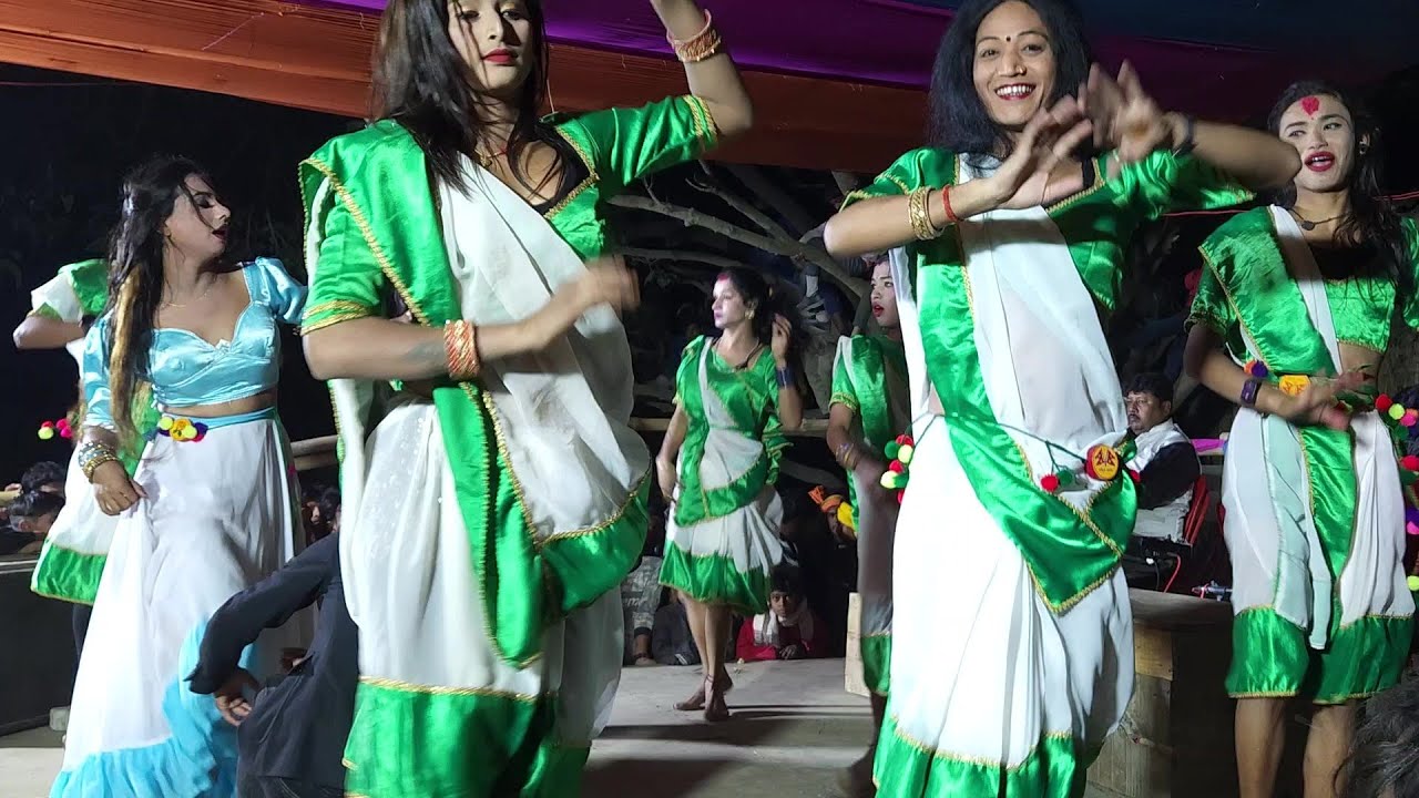 Tharu Nepali Group Dance Video - Baje Re Chudiyan Baje Kangana | MK ...