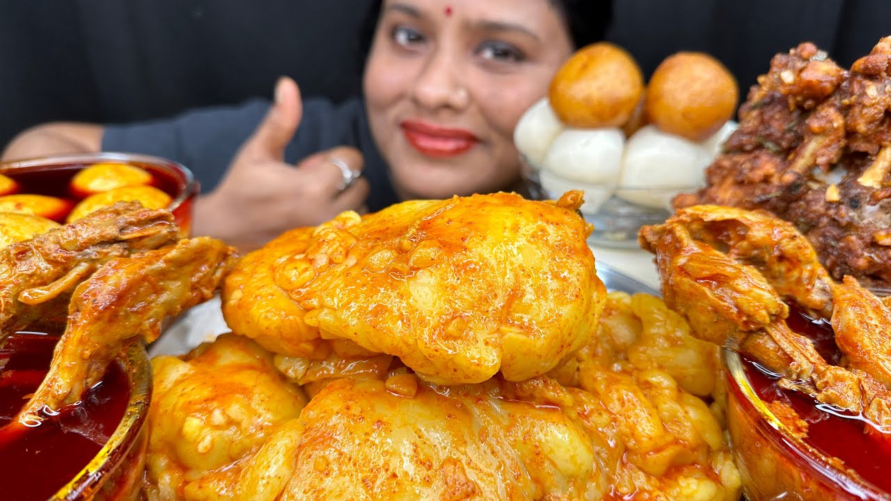 Eating: Mutton Fat Curry, Chicken Tangri, Chicken Lollipop, sweet ...