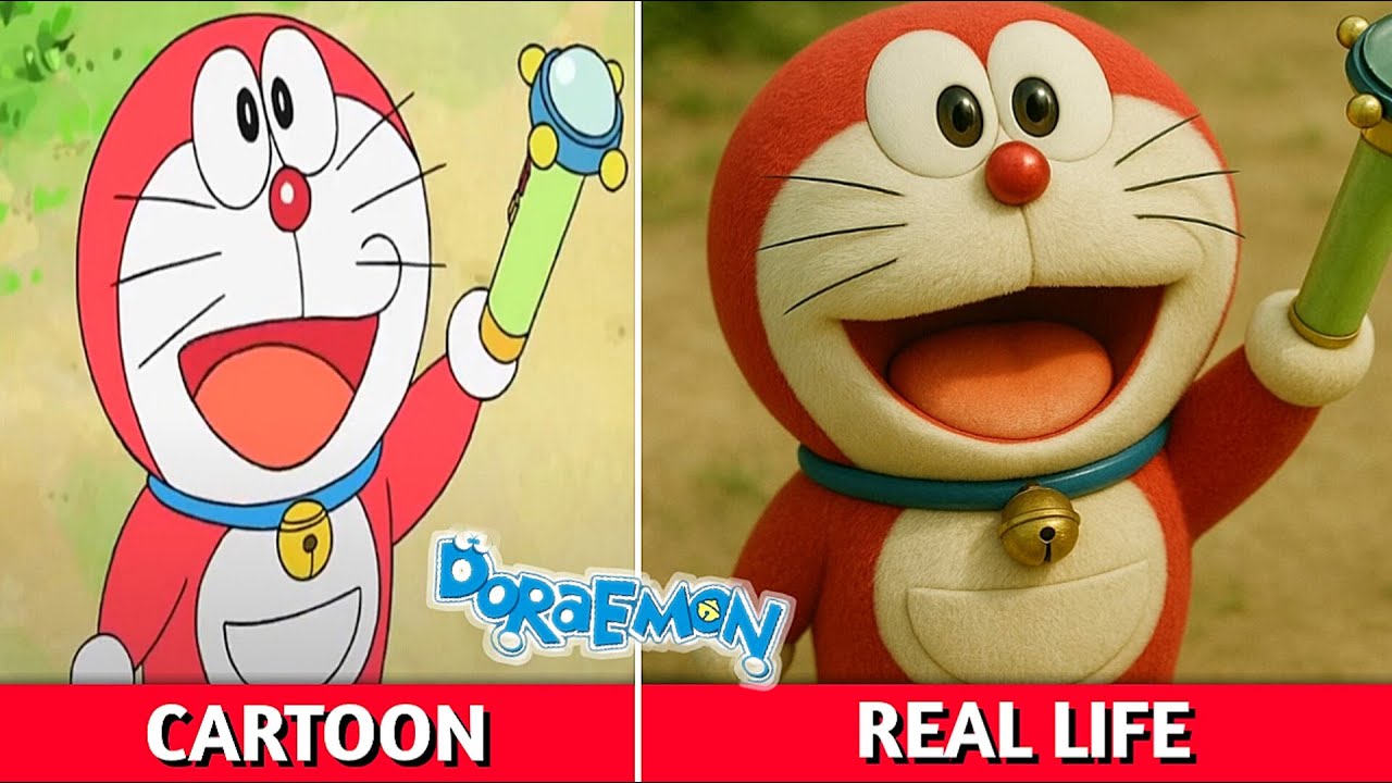 Doraemon all characters in real life. | Realistic video | #cartoon # ...