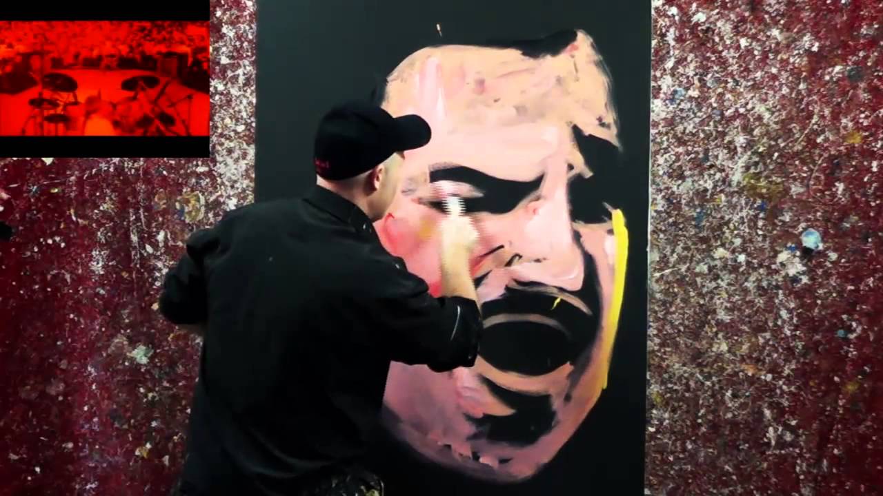 Amazing Speed Painter, paints two faces in the one picture!! - YouTube