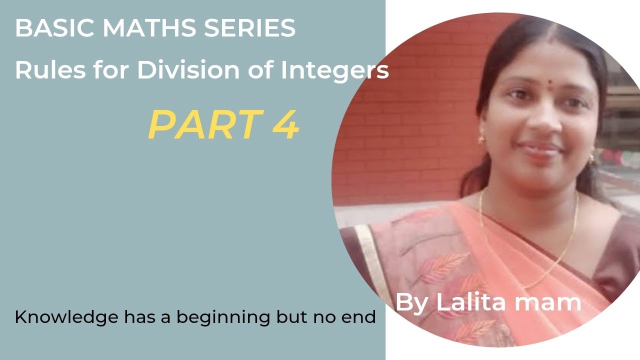 Rules for division of Integers/ Basic Maths Series Part 4 - YouTube