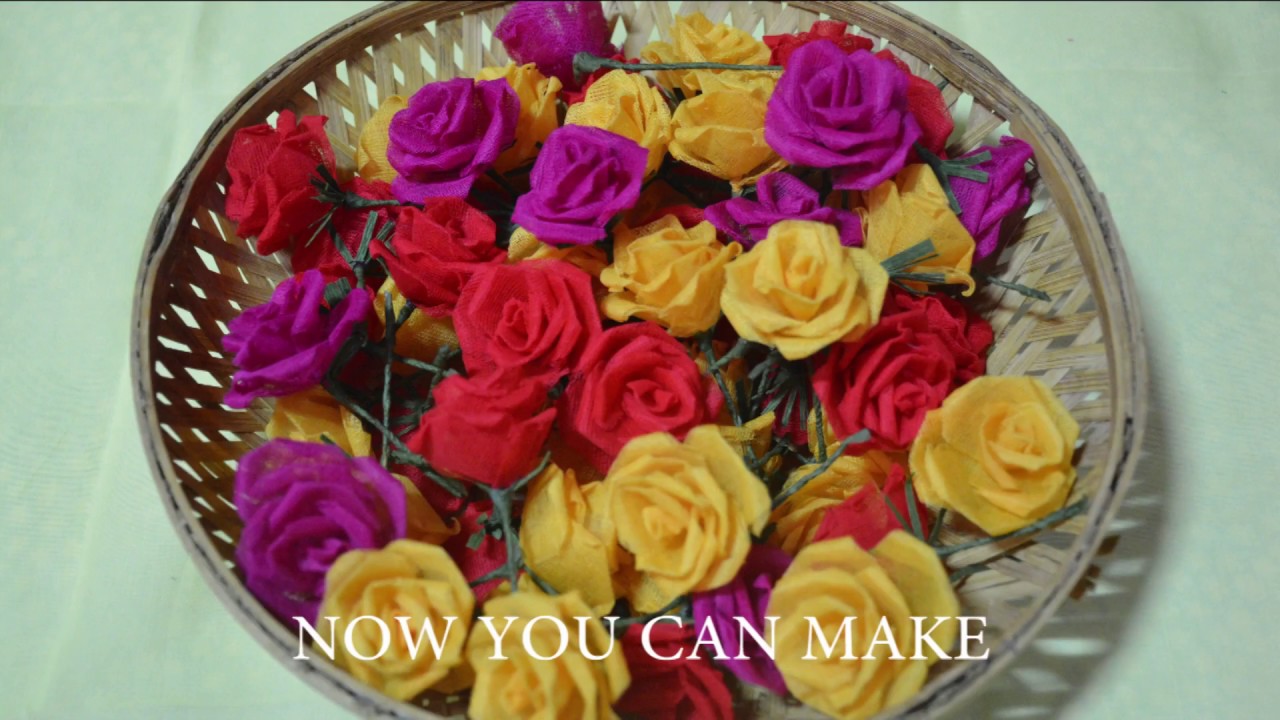 ORGANDI FLOWER MAKING - YouTube