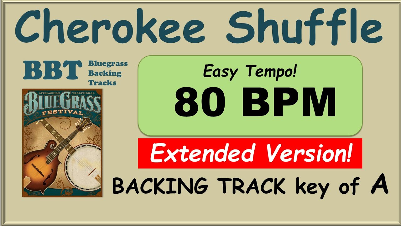 Cherokee Shuffle 80 BPM bluegrass backing track - YouTube