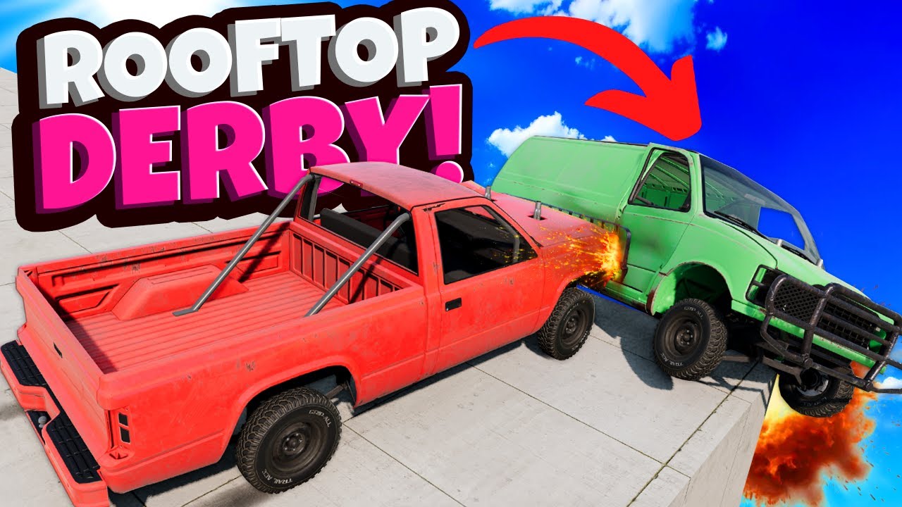 INSANE Rooftop Demo Derby with Junker Cars in BeamNG Drive Mods! - YouTube