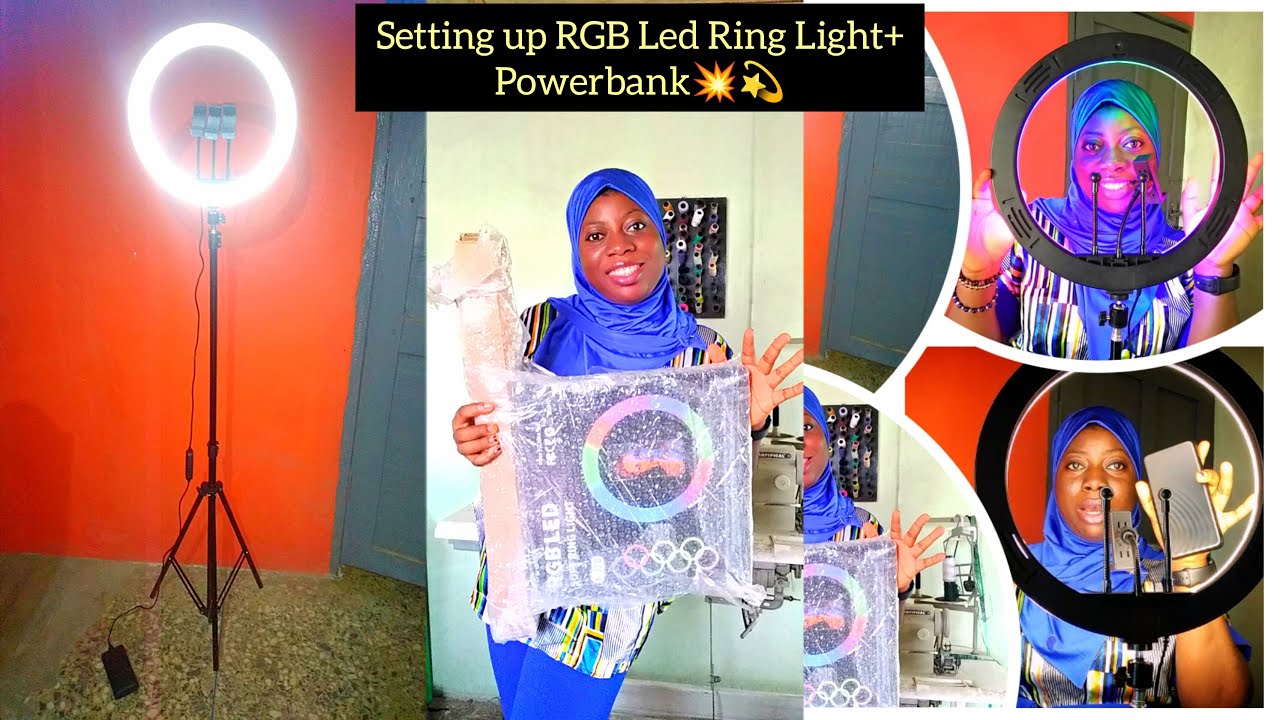How to Set up a RGB Led Soft Ring Light with Tripod + Power Bank ...