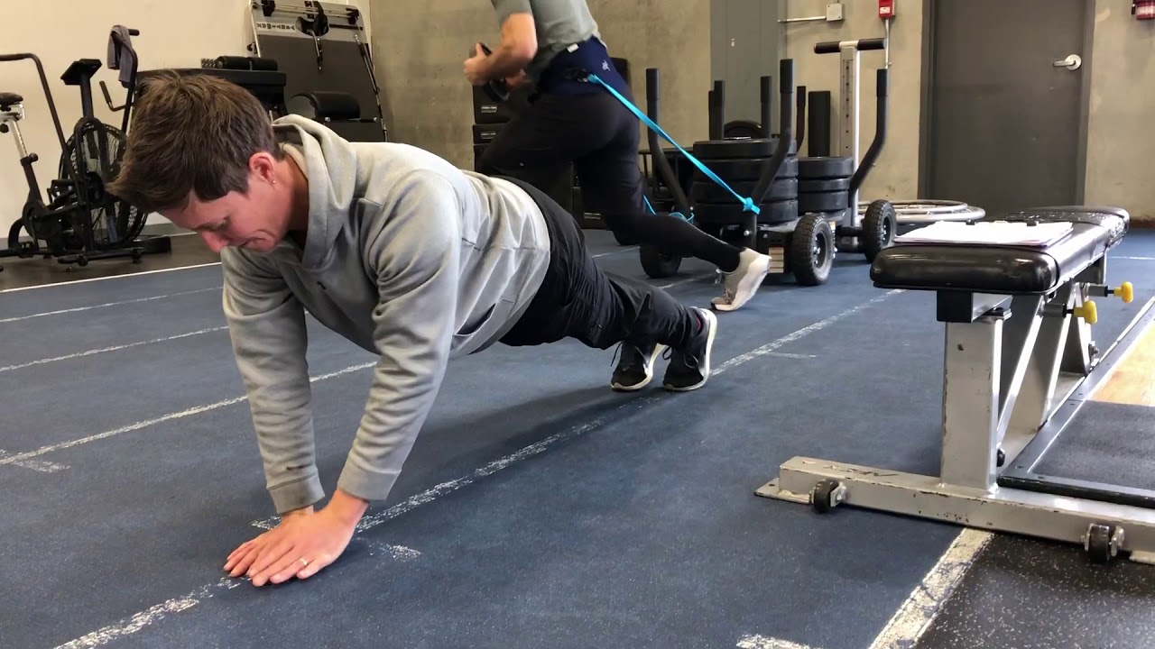 Tall plank narrow hand/narrow feet opposite hand to shoulder touch ...