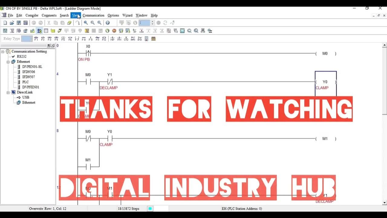 PLC ladder program of ON-OFF by single push button in delta PLC # ...
