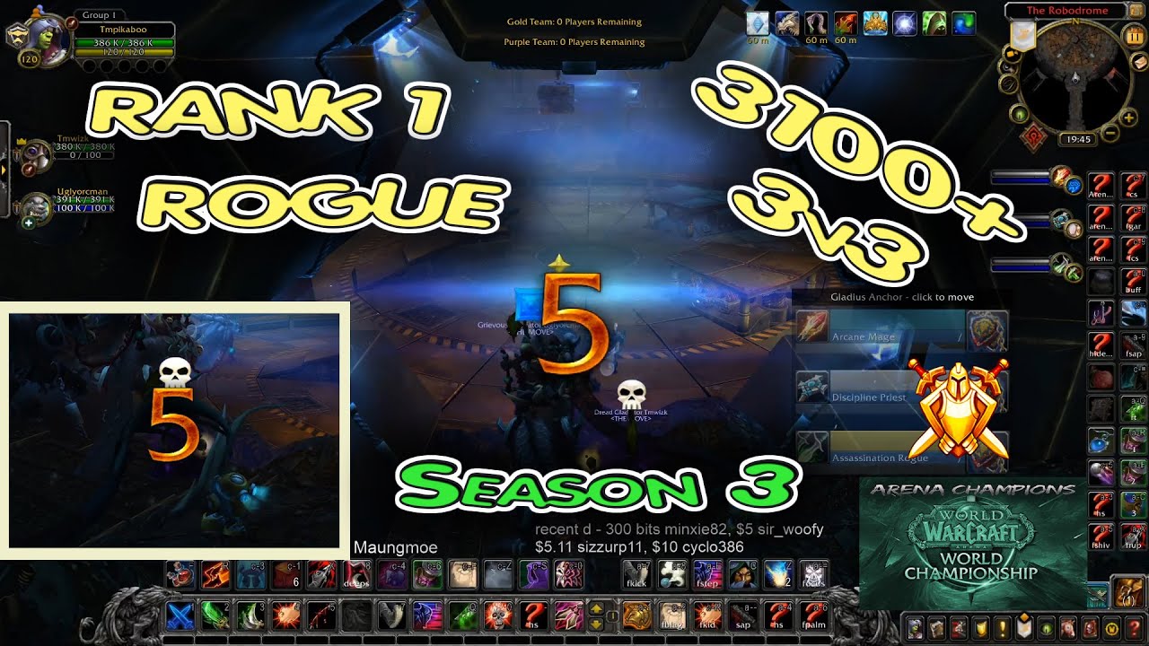 ASSASSIN Rogue ARENA 3100+ / Rank 1 Season 3 [Pikaboo] - YouTube