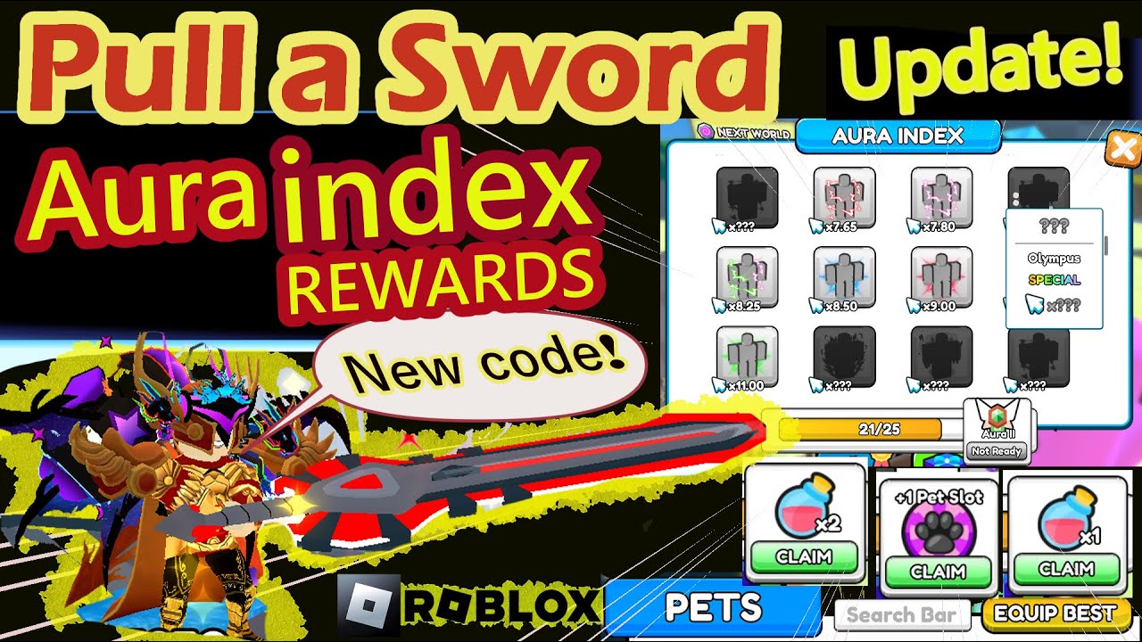 UPDATE: New AURA index REWARDS, New CODE, Eggs Display, AXIOM pets ...