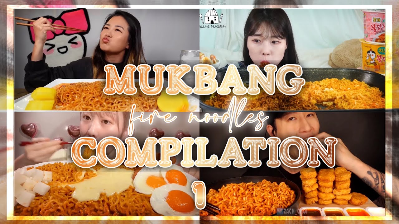 🍜 FIRE NOODLES MUKBANG COMPILATION [1] | #firenoodles #samyang #spicy ...