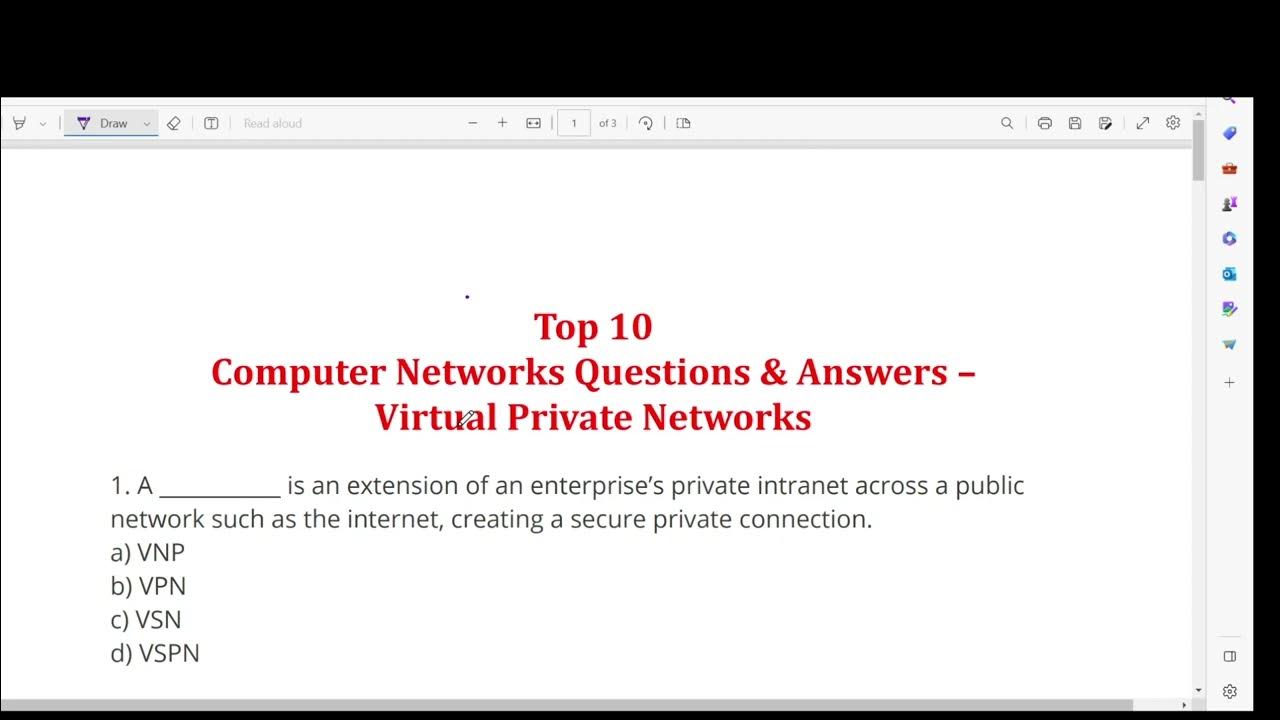 VPN (Virtual Private Network) - Computer Networks Questions & Answers MCQ - YouTube