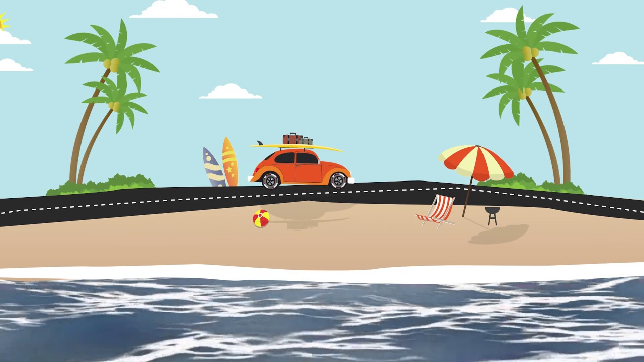 Sea Beach Animation - YouTube