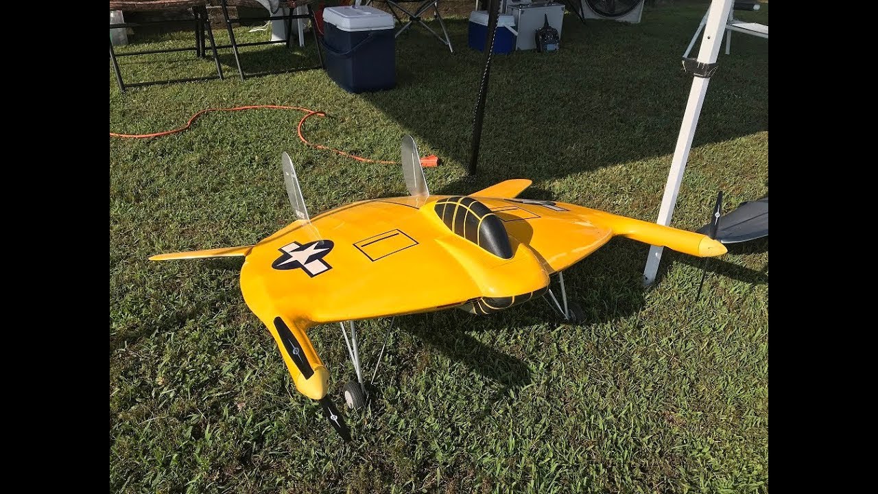 Flight of the Vaught V 173 Flying Pancake RC - YouTube