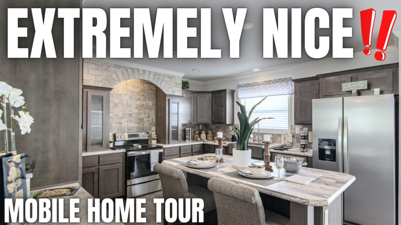 This LARGE mobile home is fit for a KING & QUEEN! New Prefab House Tour ...