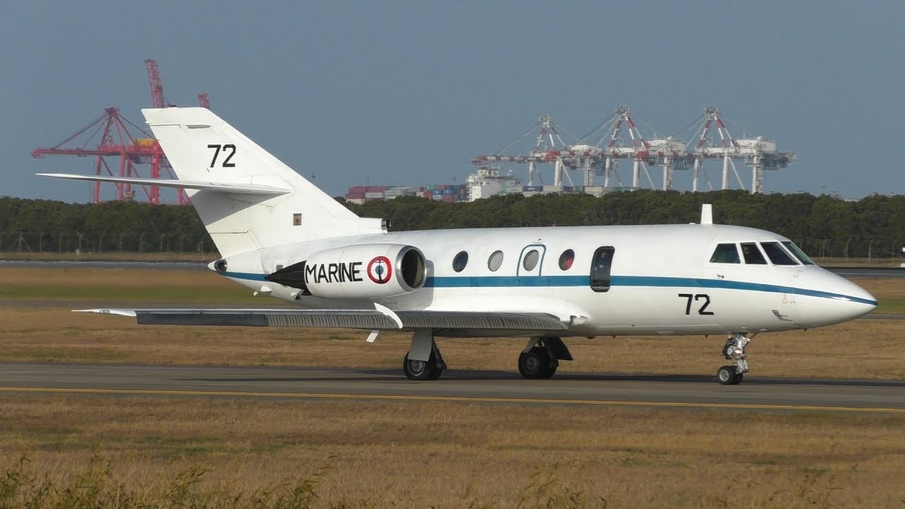 RARE French Navy Dassault Falcon 20 Takeoff | Brisbane Airport Plane ...