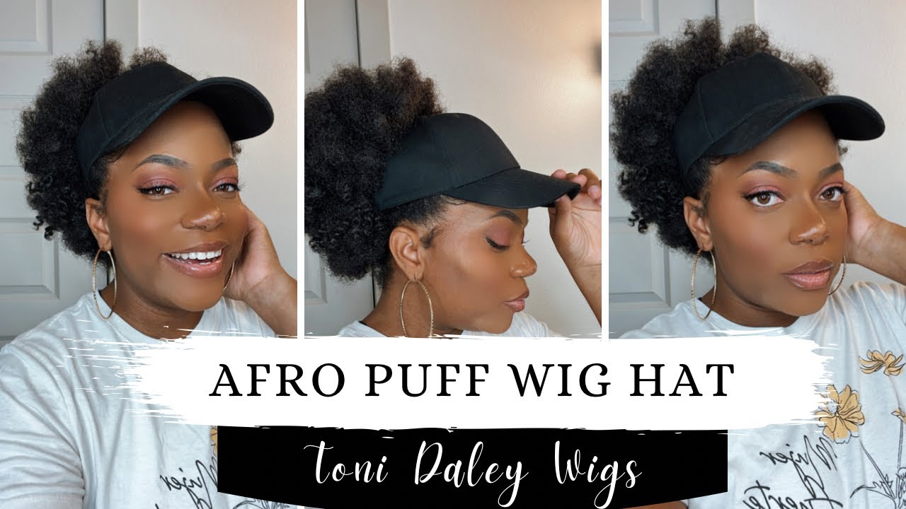 😱 THIS IS A WIG HAT | Trying on my first natural Afro puff hat and I ...
