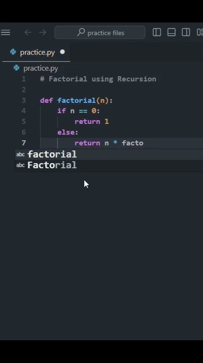 Factorial using recursion | #python #pythonprogramming#coding#learnpython #pythonforbeginners ...