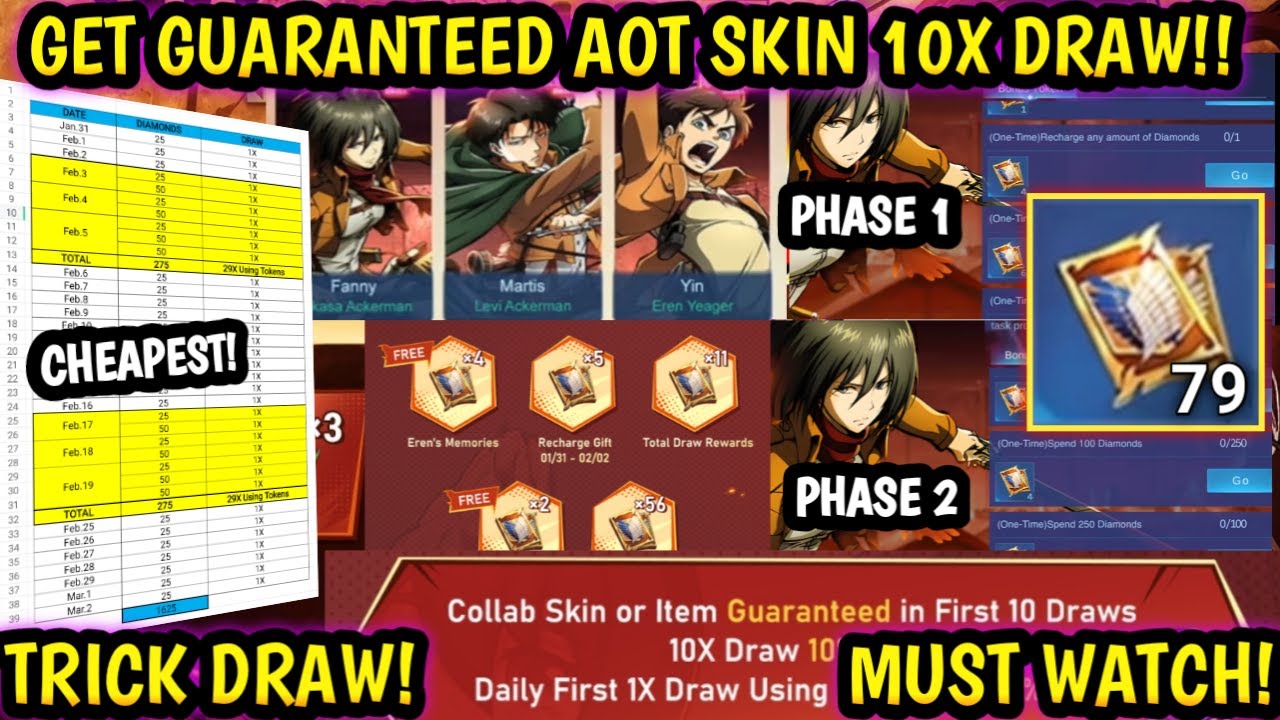 CHEAPEST WAY TO GET AOT SKIN (TIPS AND TRICKS)! - MLBB - YouTube