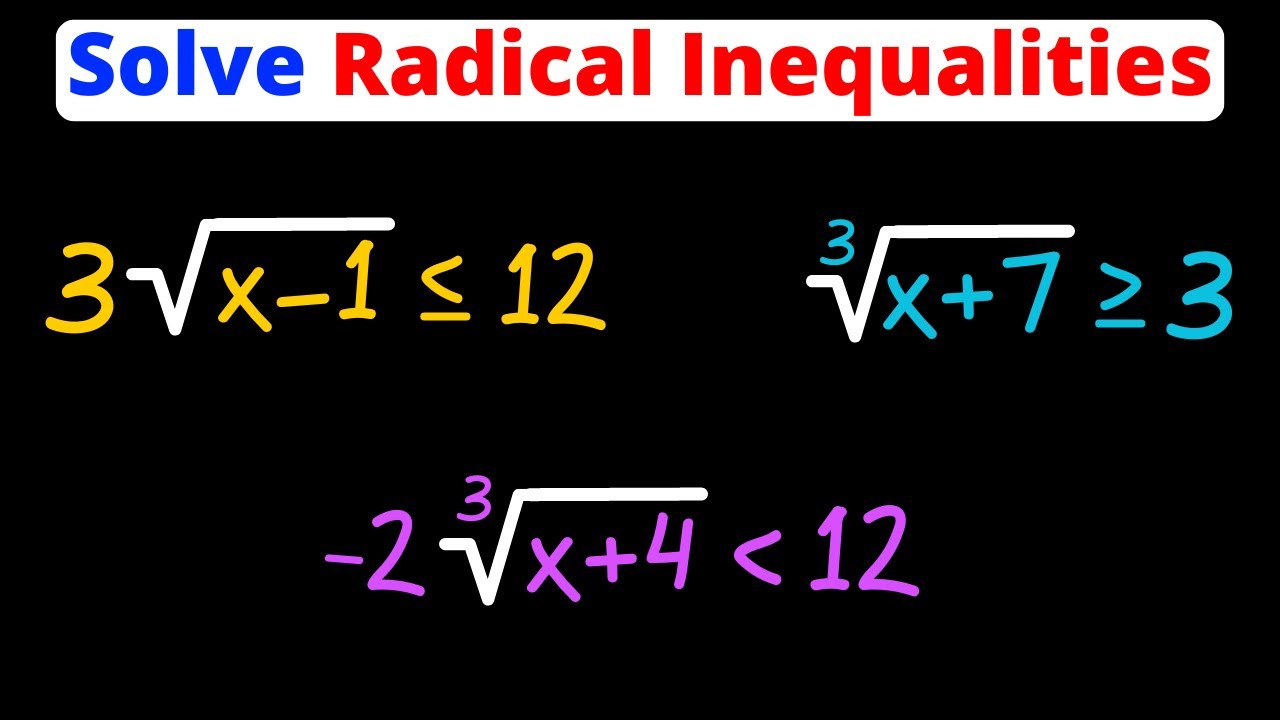 Solve Radical Inequalities | Square Roots & Cube Roots | Eat Pi - YouTube