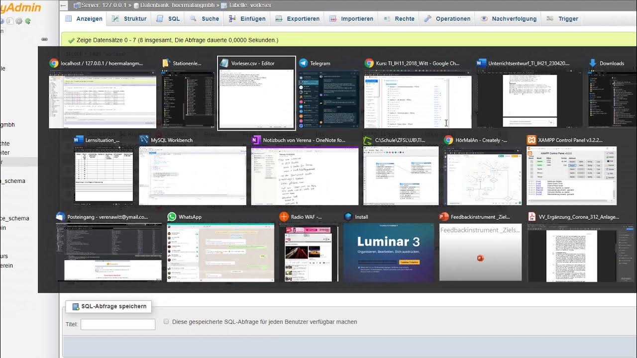 Importieren von Daten mit Xampp in eine SQL Datenbank - YouTube