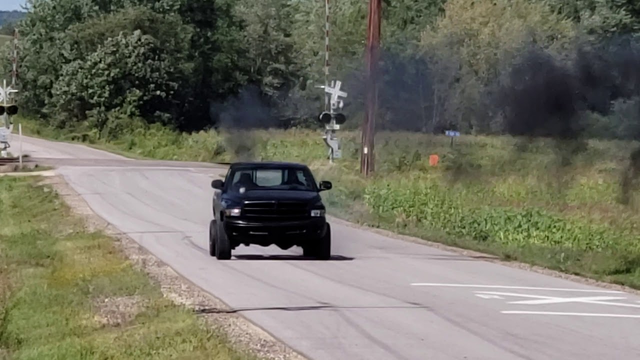 700hp Compound Turbo Cummins Burnout!! - YouTube