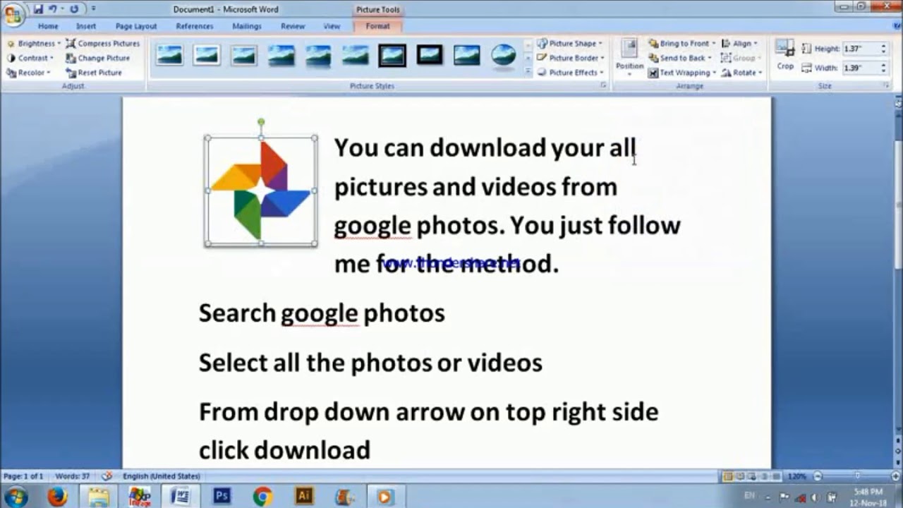 How To Insert, Set And Give Styles To A Picture In MS Word 2007 - YouTube