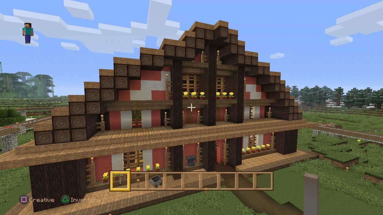 Minecraft PS4 - Giant Wooden Horse Stables & Barn [0227] - YouTube