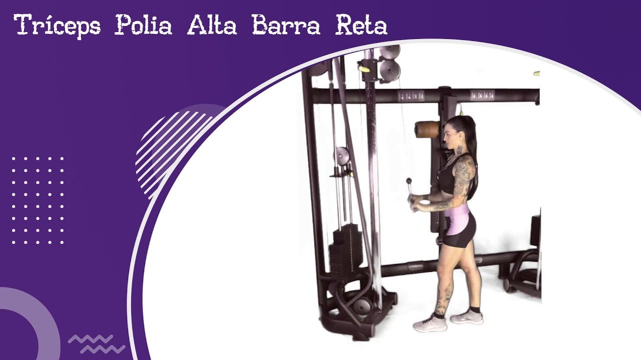 Tríceps Polia Alta Barra Reta - YouTube