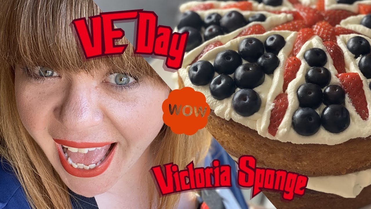Gorgeous VE Day Victoria Sponge with Fresh Fruit - YouTube