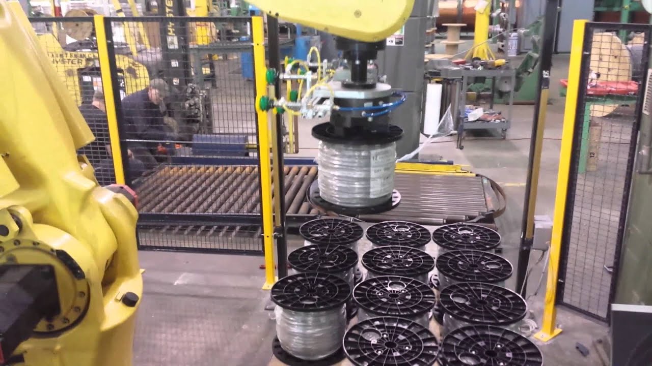 Wire Spool Palletizing - YouTube
