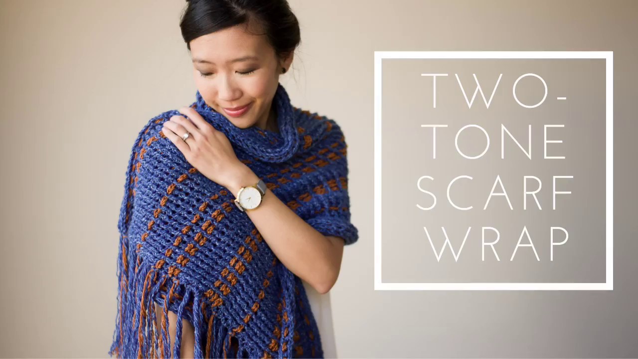 Two-Tone Scarf Wrap - YouTube
