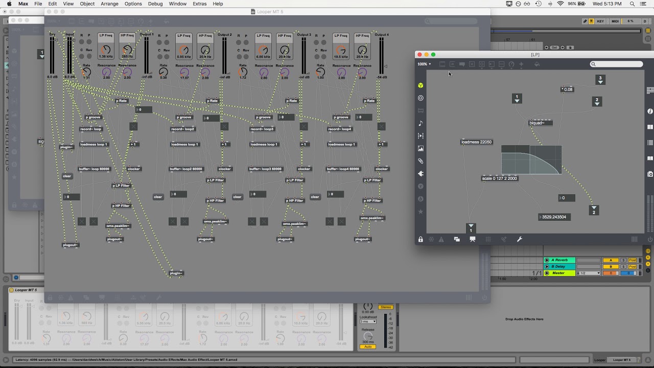Max/MSP 4-Track Looper Demonstration - YouTube