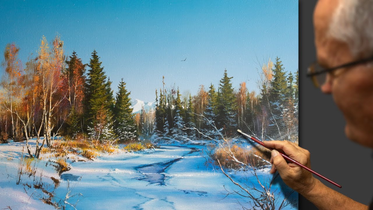 Winter camping (winter landscape painting) Acrylic. Artist - Viktor ...