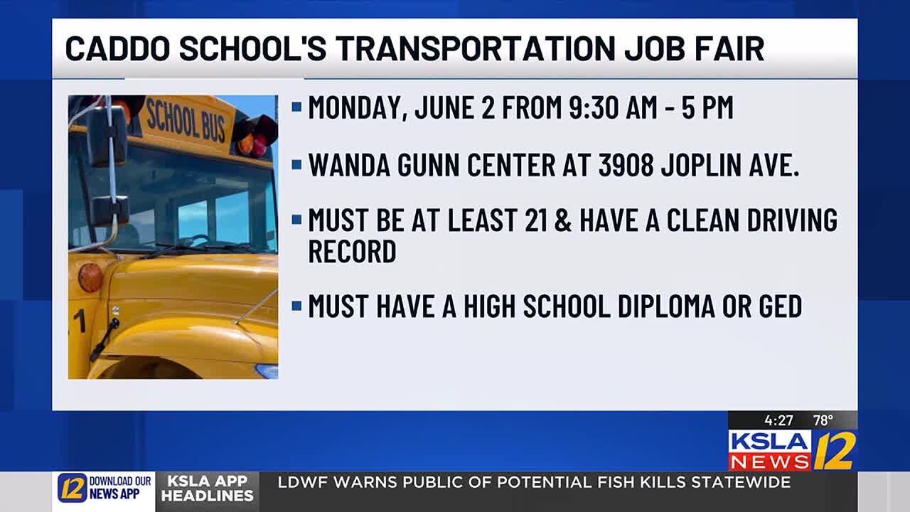 Caddo Schools looking to hire bus drivers; job fair to be held June 2 ...