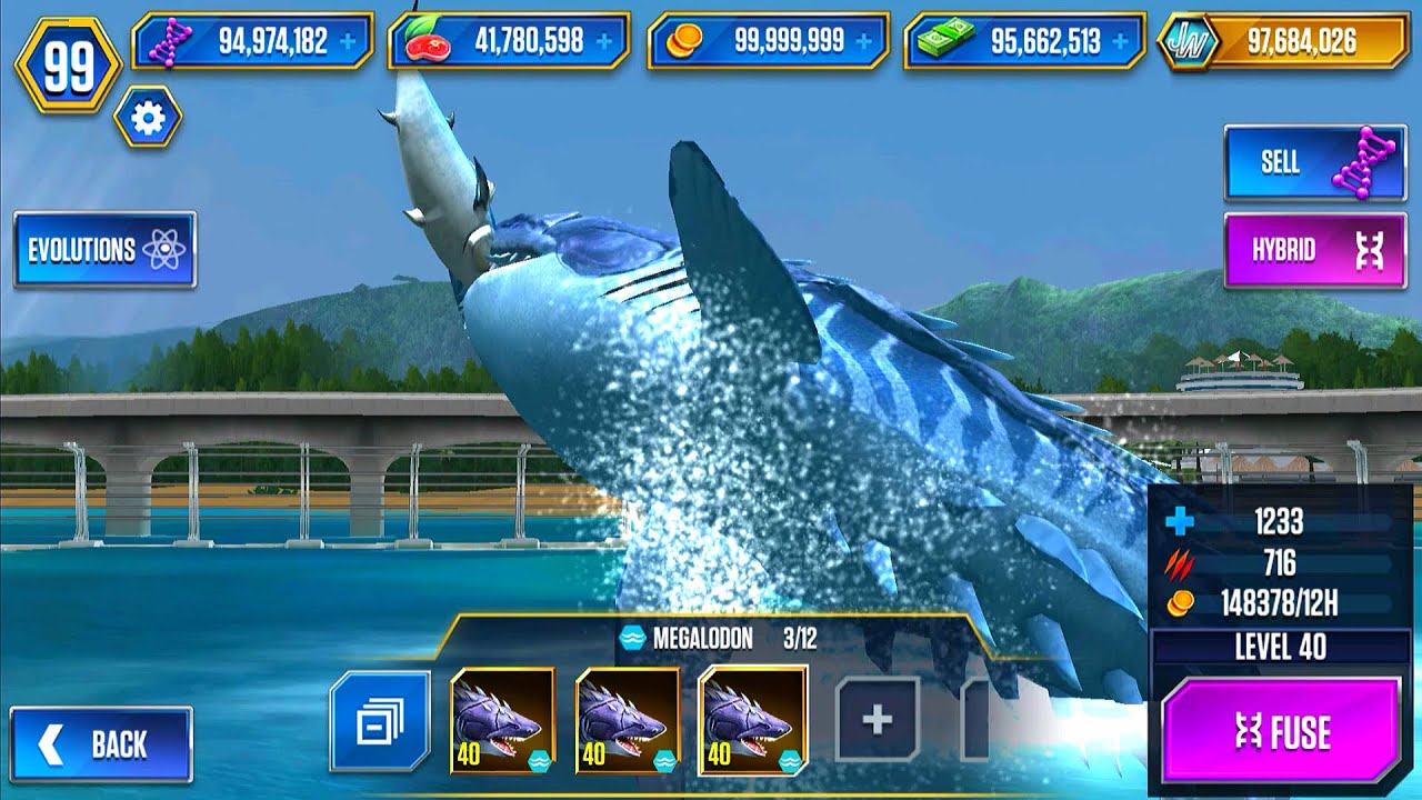 MEGALODON PACK UNLOCKING MEGALODON | JURASSIC WORLD THE GAME - YouTube