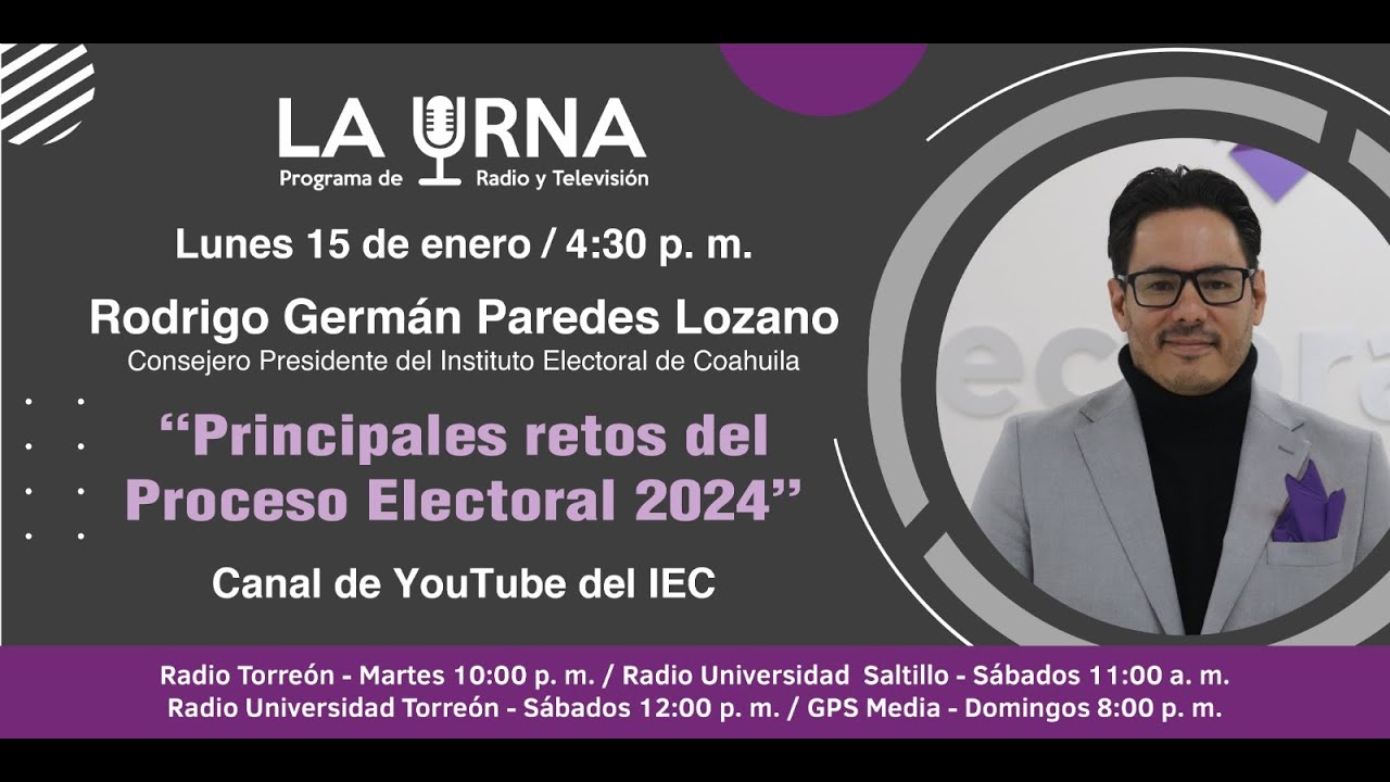 La Urna, programa de Radio y Televisión del IEC. Enero 15 de 2024 ...