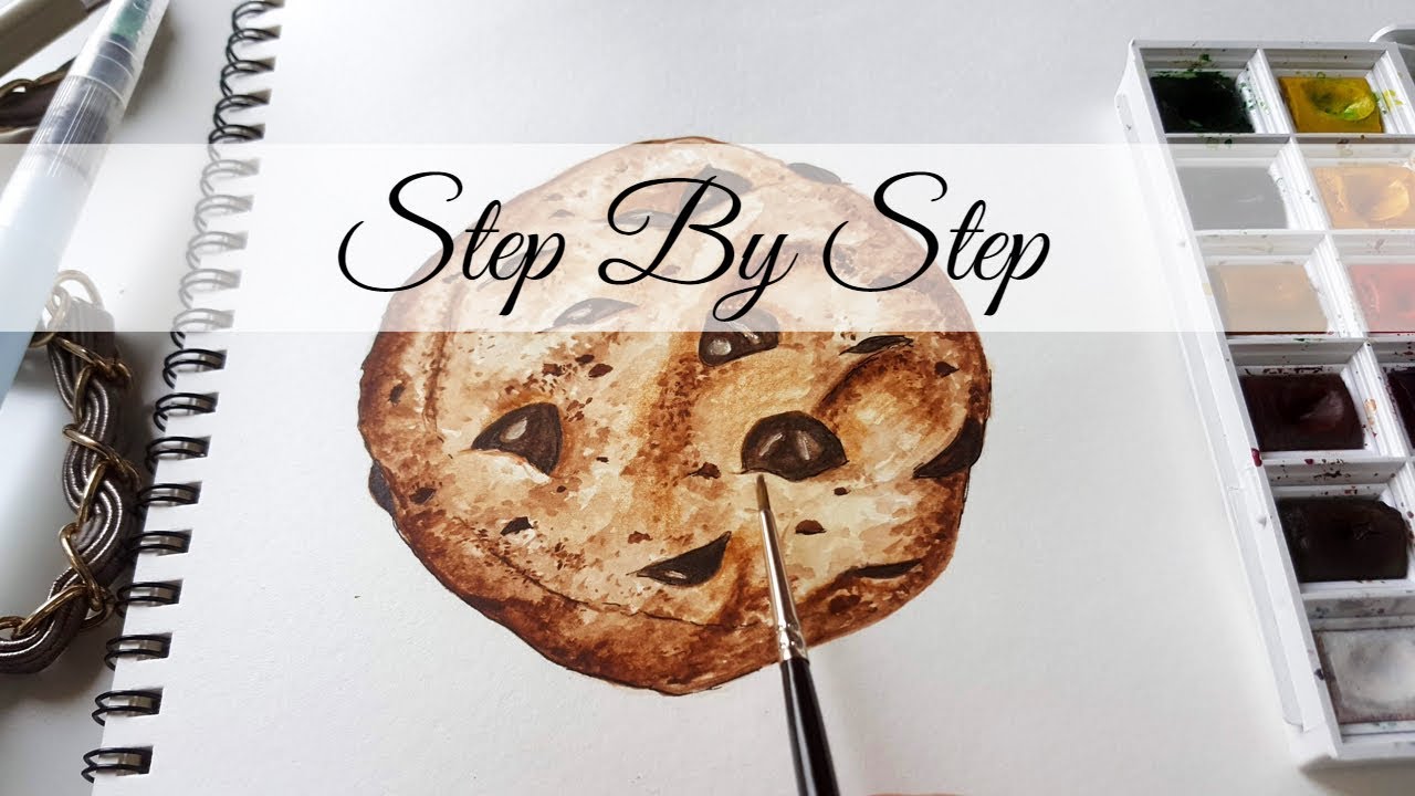 Watercolor Food Illustration #04 | Cookie | Step By Step - YouTube