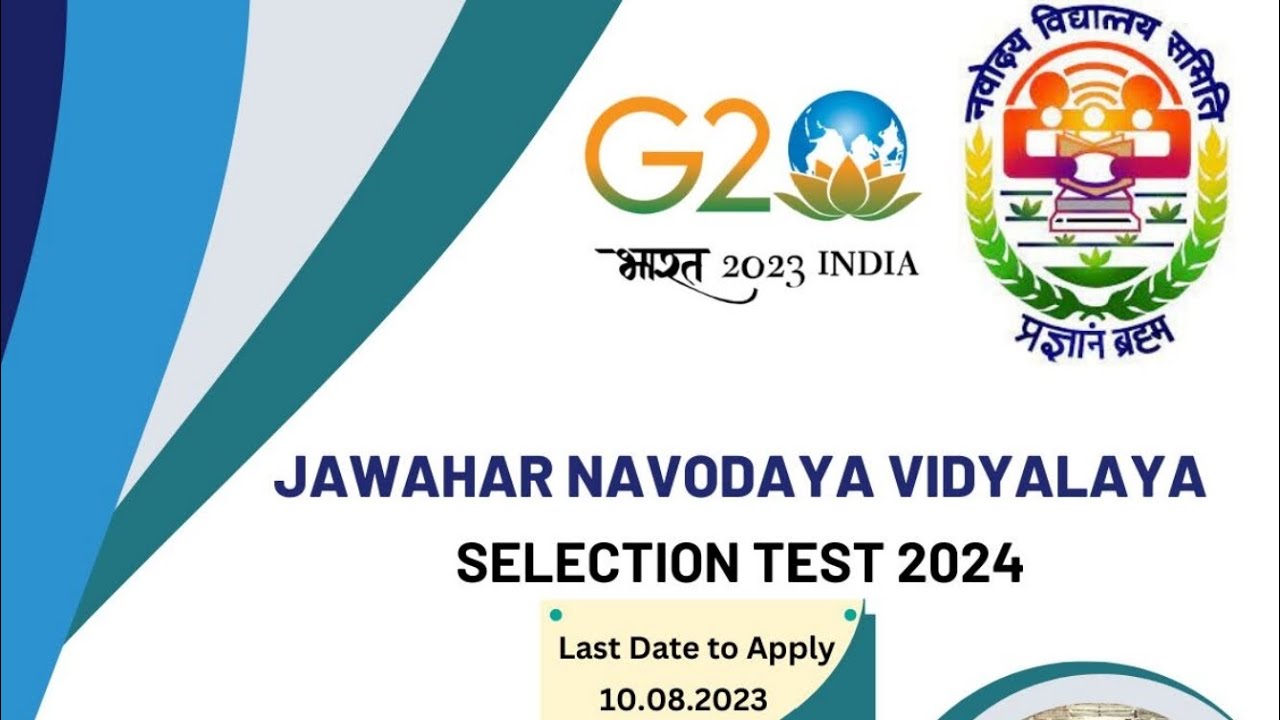 Jawahar Navodaya Vidyalaya JNV Selection Test for Class VI Online Form ...
