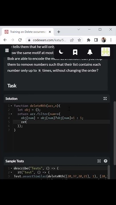 Delete occurrences of an element if it occurs more than n times #shorts #javascript - YouTube
