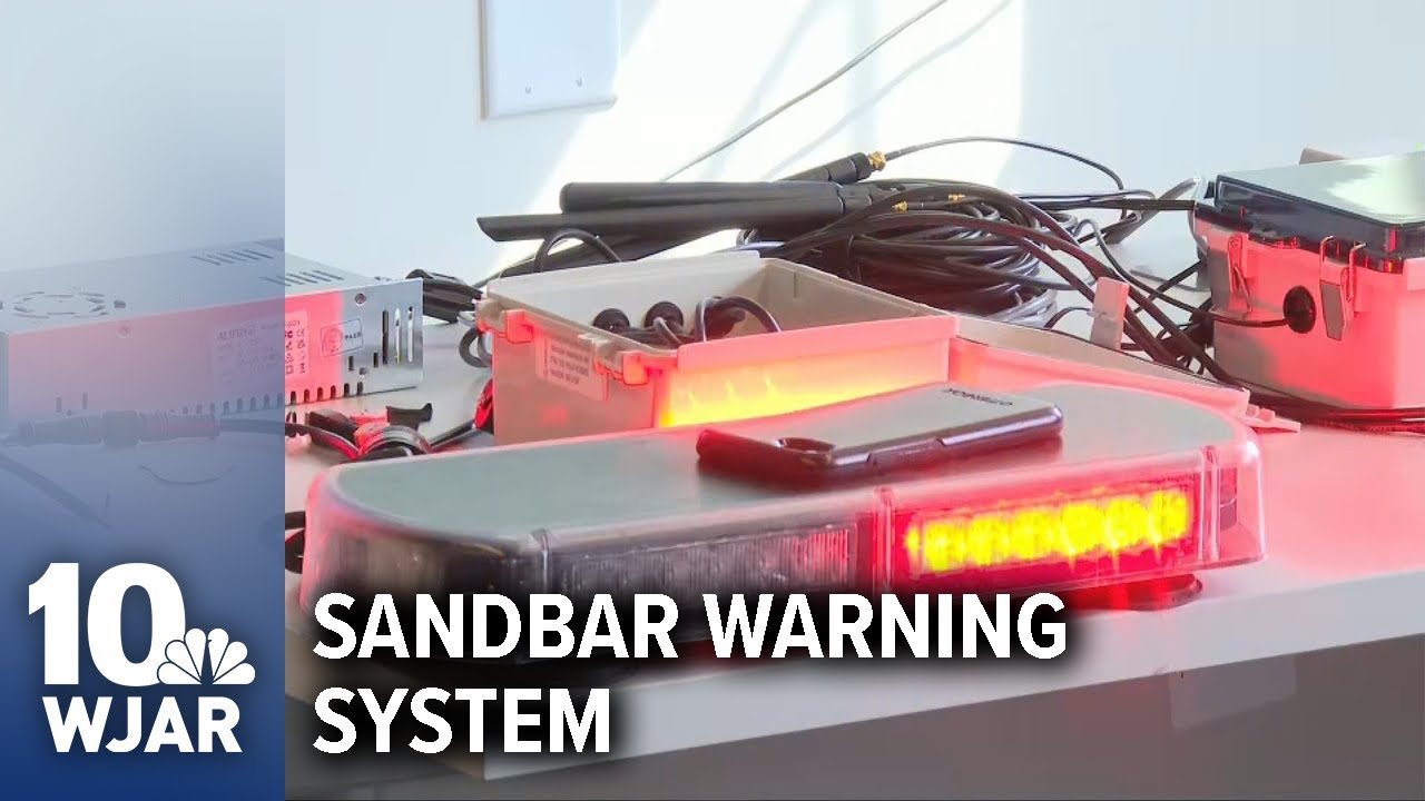 City demonstrates warning system at dangerous sandbar - YouTube