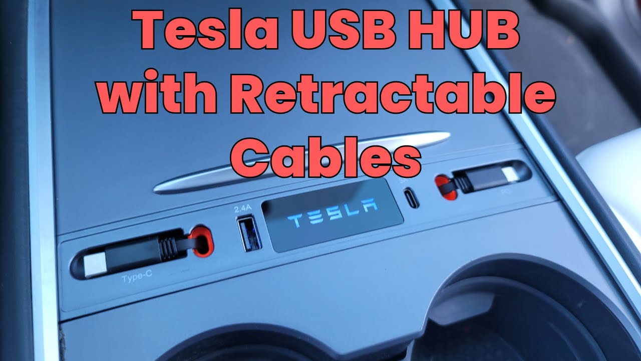 Tesla USB Docking Station with Retractable Cables #tesla #usbhub - YouTube