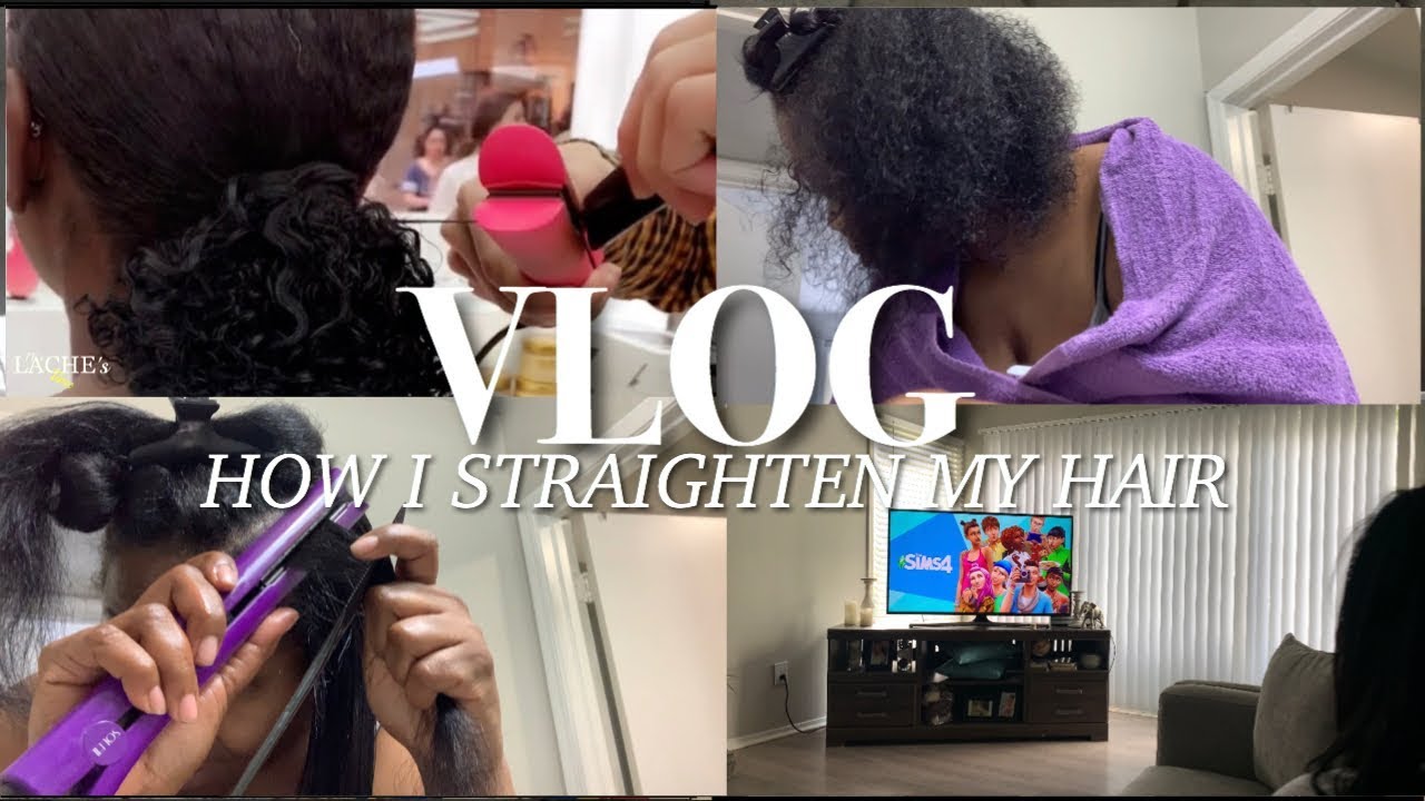 HOW I STRAIGHTEN MY HAIR * USING MARCEL WAX - YouTube