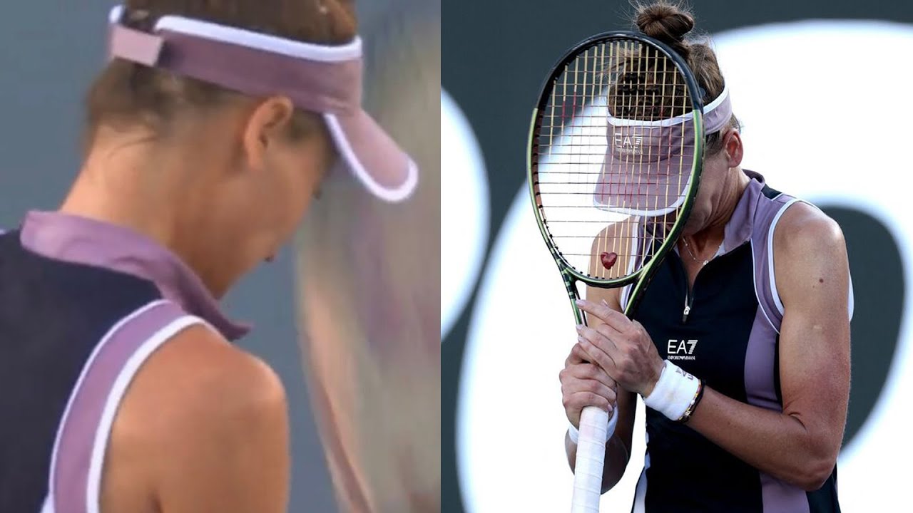 Tennis star smashes racket into her head multiple times after ...