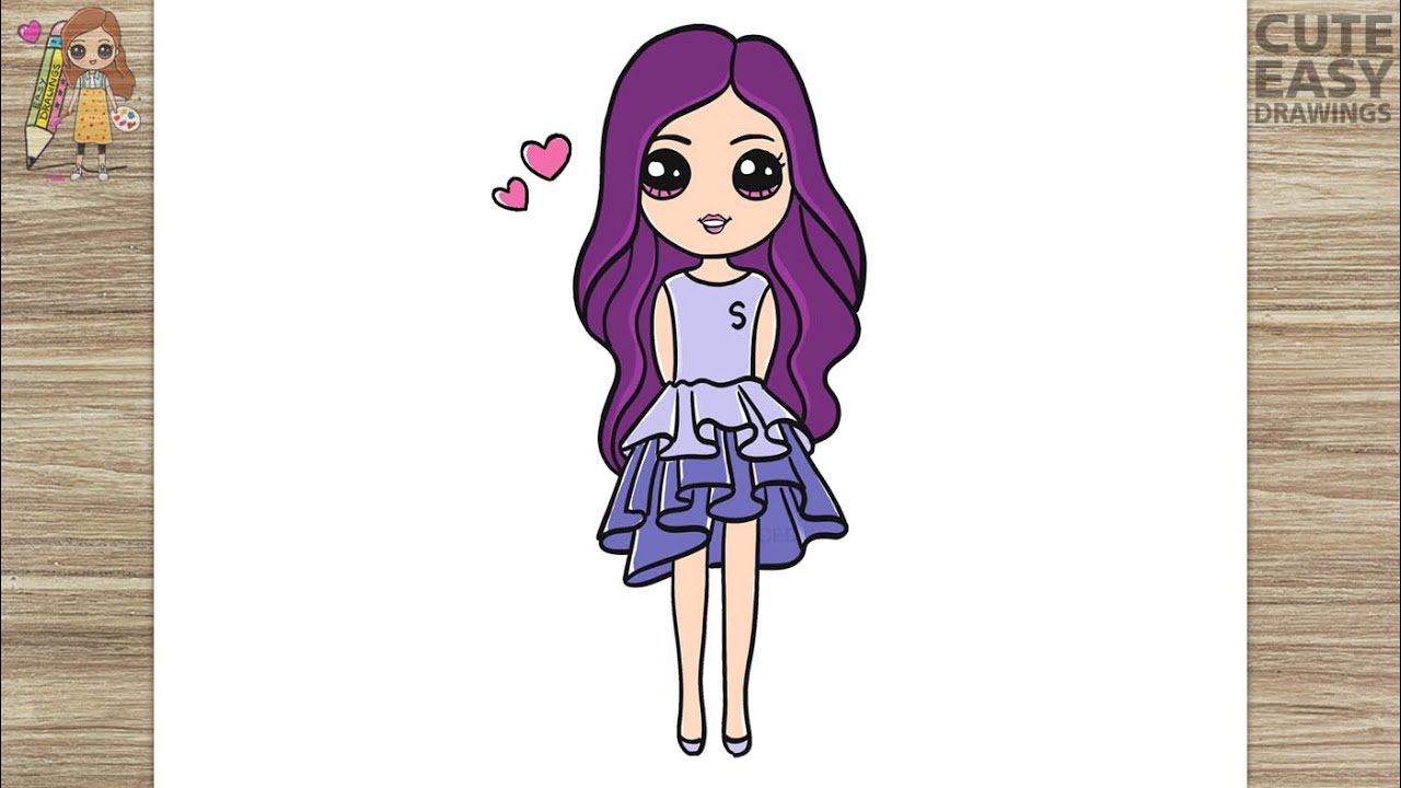 How to Draw a Cute Girl 😍 Easy Draw and Color Step by Step - YouTube