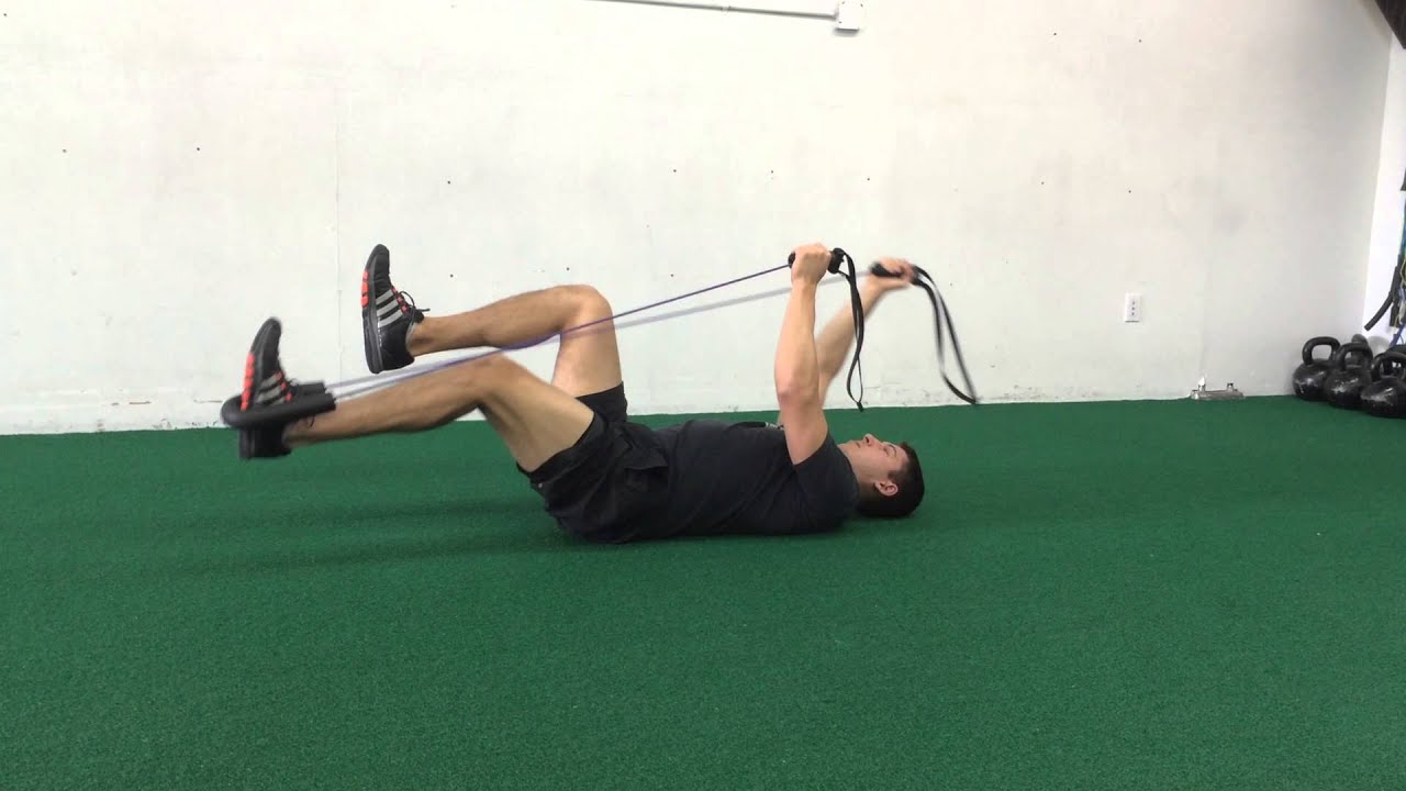 Band-Resisted Dying Bug for Increase Core Strength - YouTube
