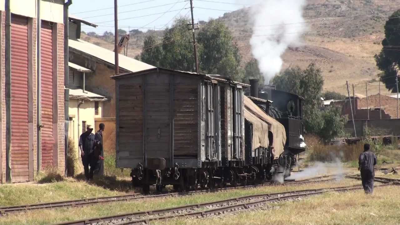 Eritrea - Mallet tank engine on traditional freight - YouTube