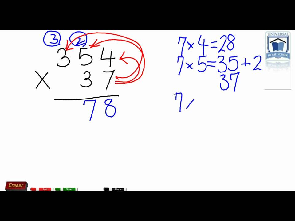 Multiplying 3 digit numbers the traditional way - YouTube
